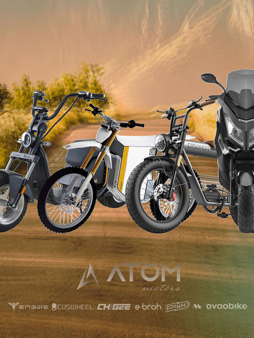 Vélos, Scooters, Motos et Trottinettes Électriques | Atom Motors